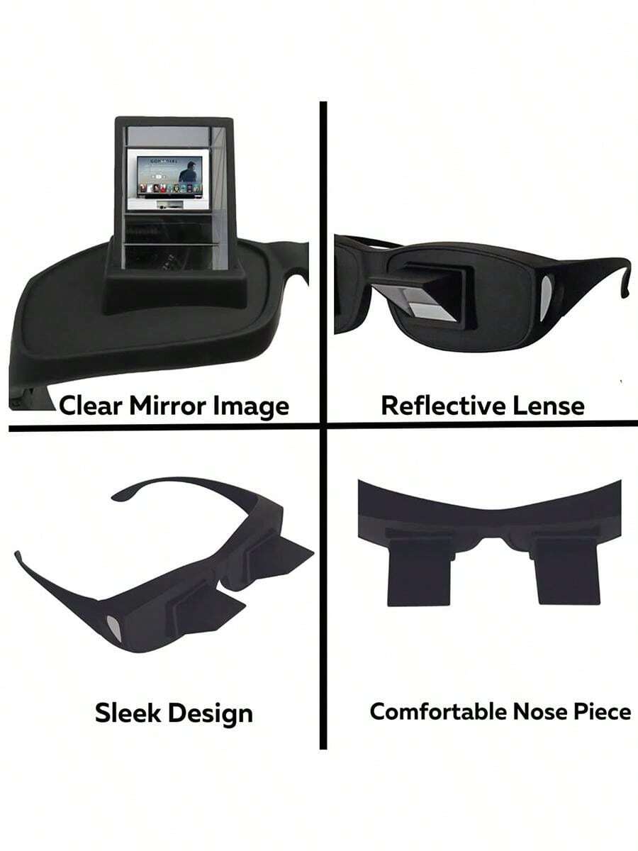 Gafas de prismas horizontales para cama, lentes periscopio para leer y ...