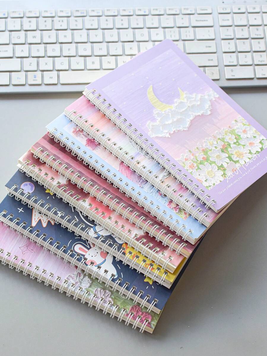 Ensemble de 4 cahiers A5 spirale, chaque cahier contient 60 pages ...