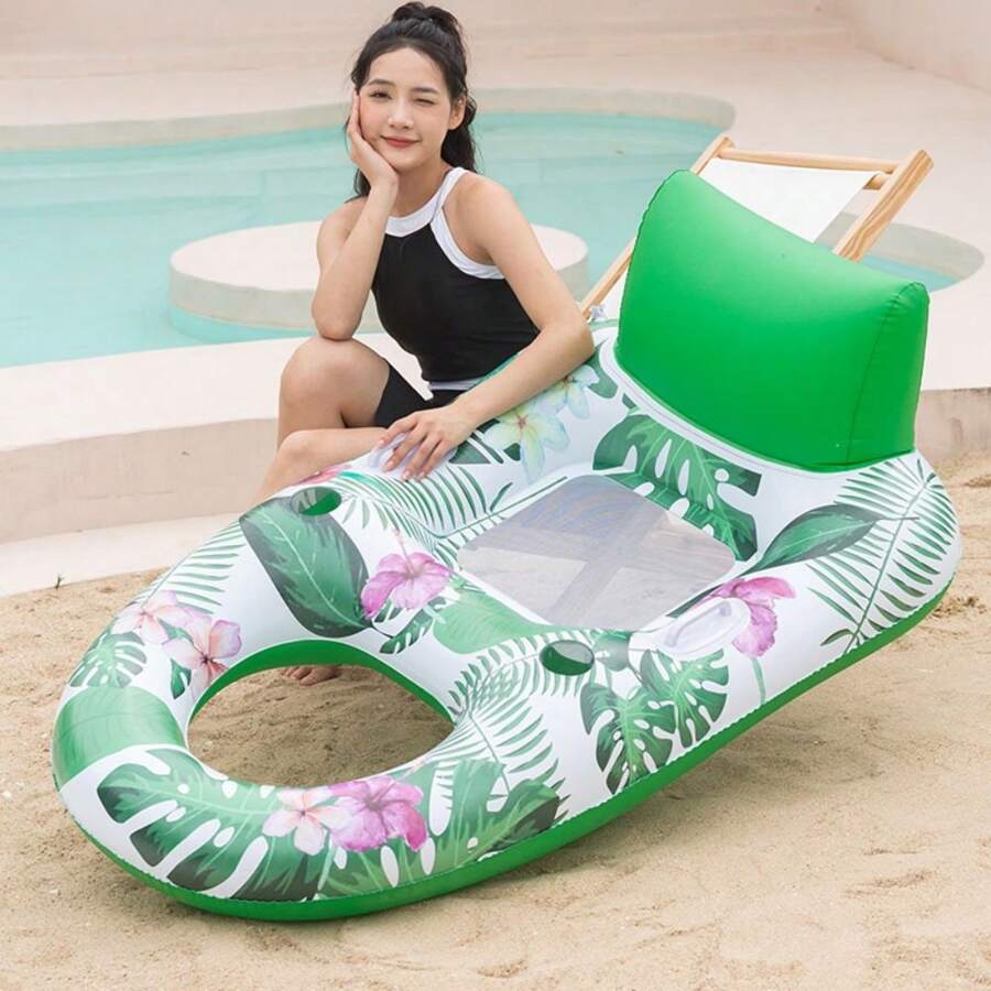 Inflatable Pool Floats Adult, 1 Pack Pool Chairs With Cup Holders,Blow ...