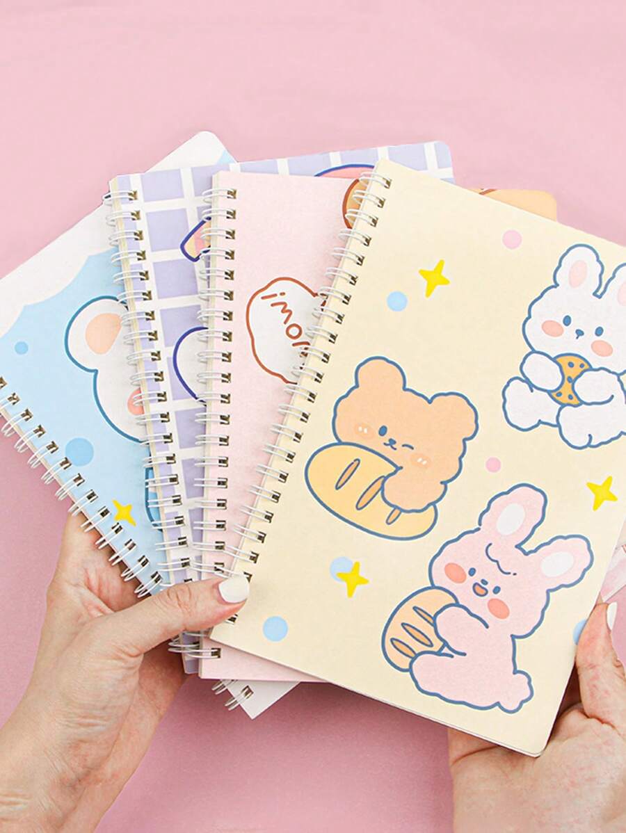 1pc Random Cute Cartoon Coil-Bound A5 Loose-Leaf Notebook High-Value ...