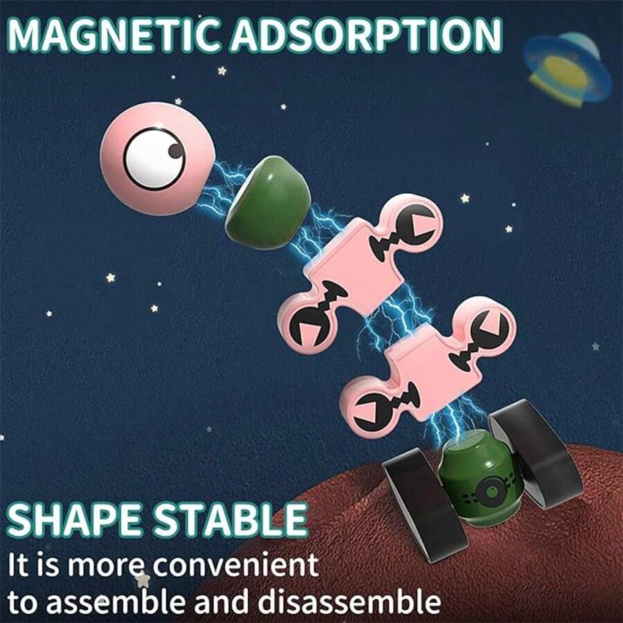 Magnetic Robots, 7PCS Magnetic Blocks Set For Kids With Storage Box ...