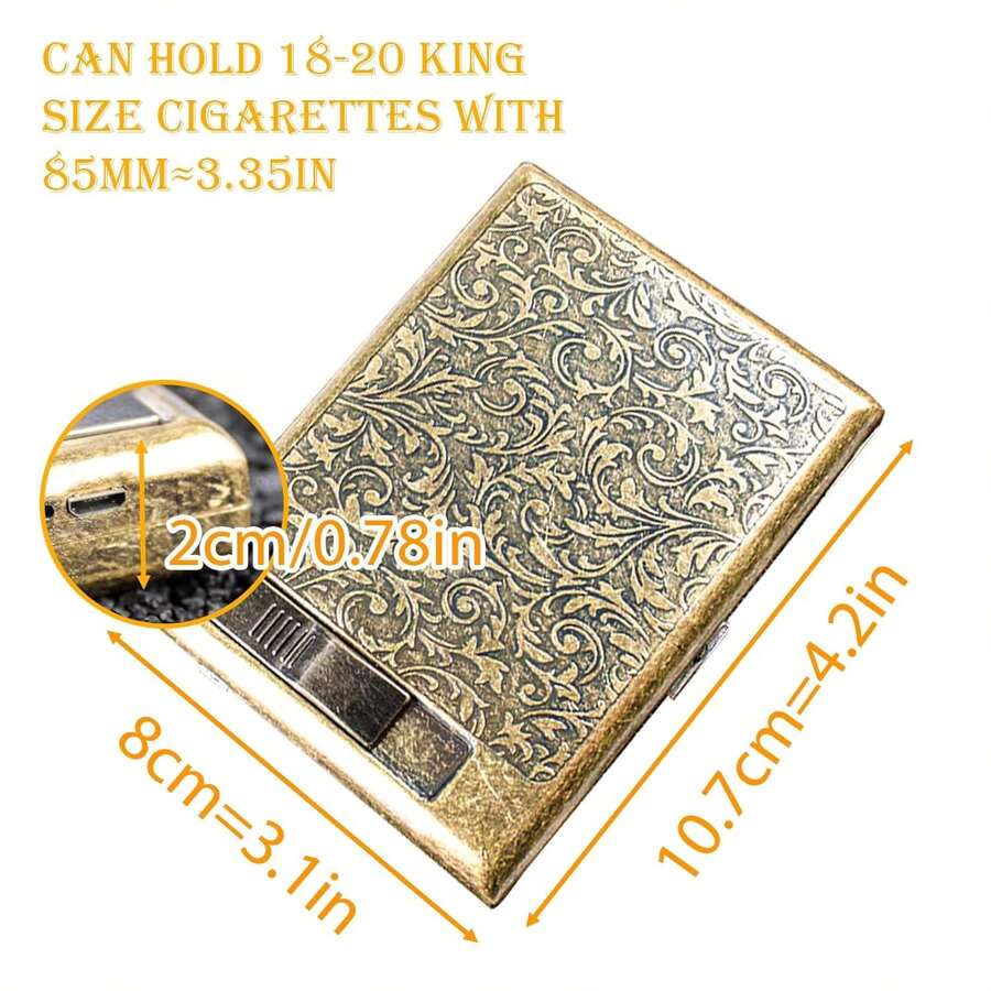 Metal Cigarette Case Double Sided Spring Clip Open Pocket Holder With ...