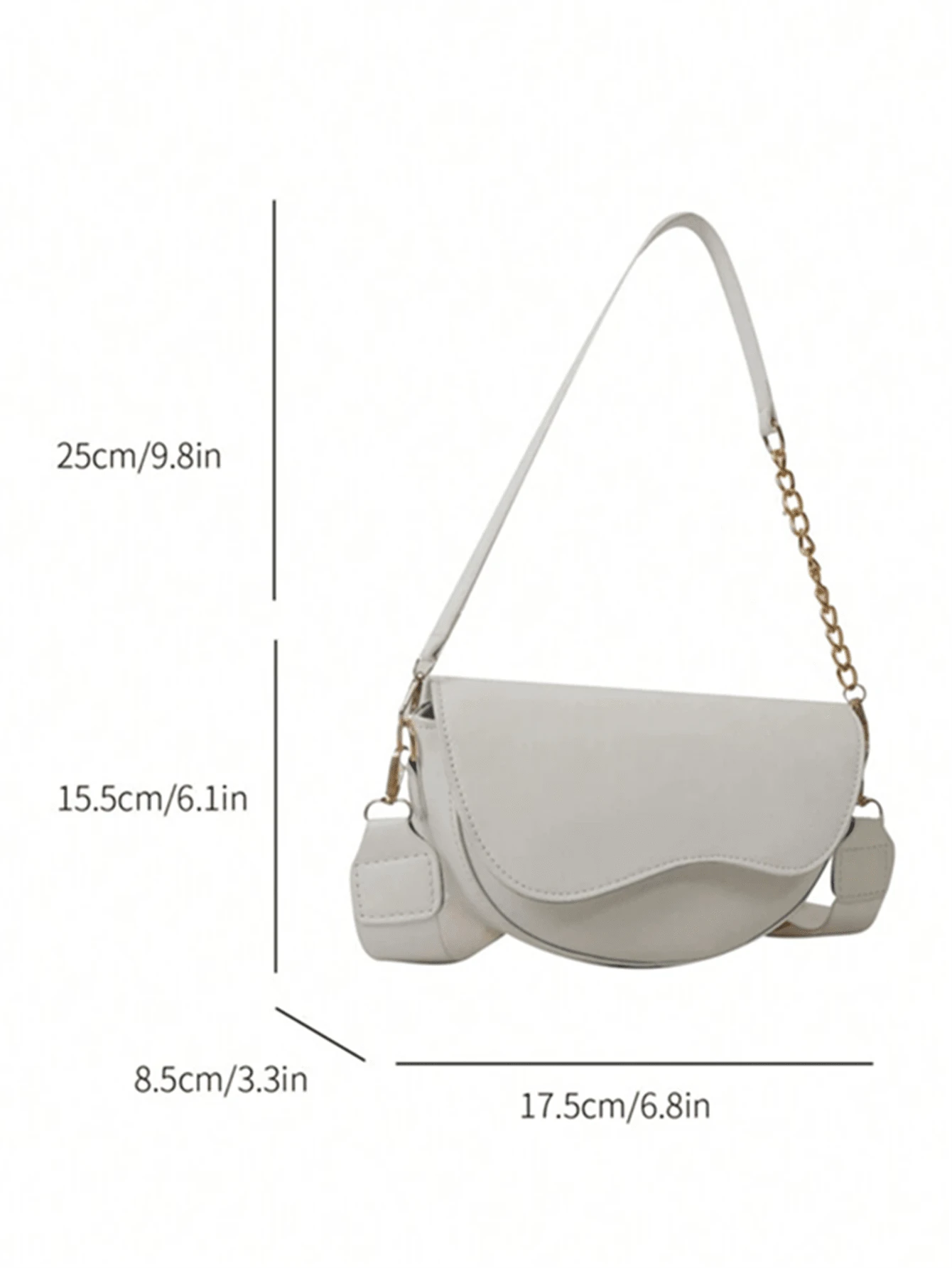 Miniature Chain-Decorated Stitching Trendy Handbag | SHEIN USA