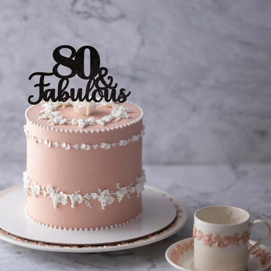 1 Pc 80 & Fabulous Cake Topper Glitter Eighty And Fabulous Cake Toppers ...