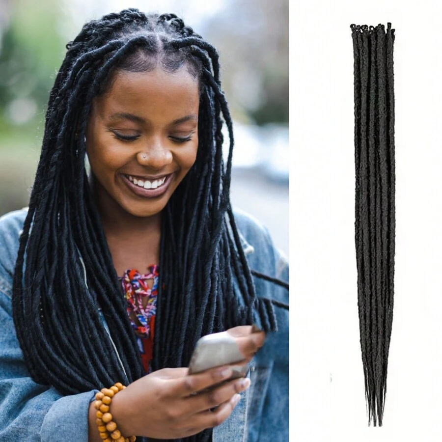 24inch Double Ended Dreadlock Extensions 10strands Straight Braids Thin ...