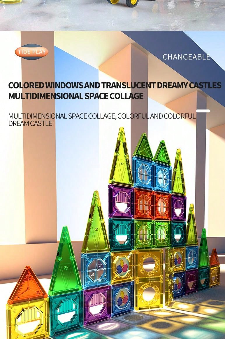 Children's Magnetic Marble Pipe Building Blocks, 3D Educational ...