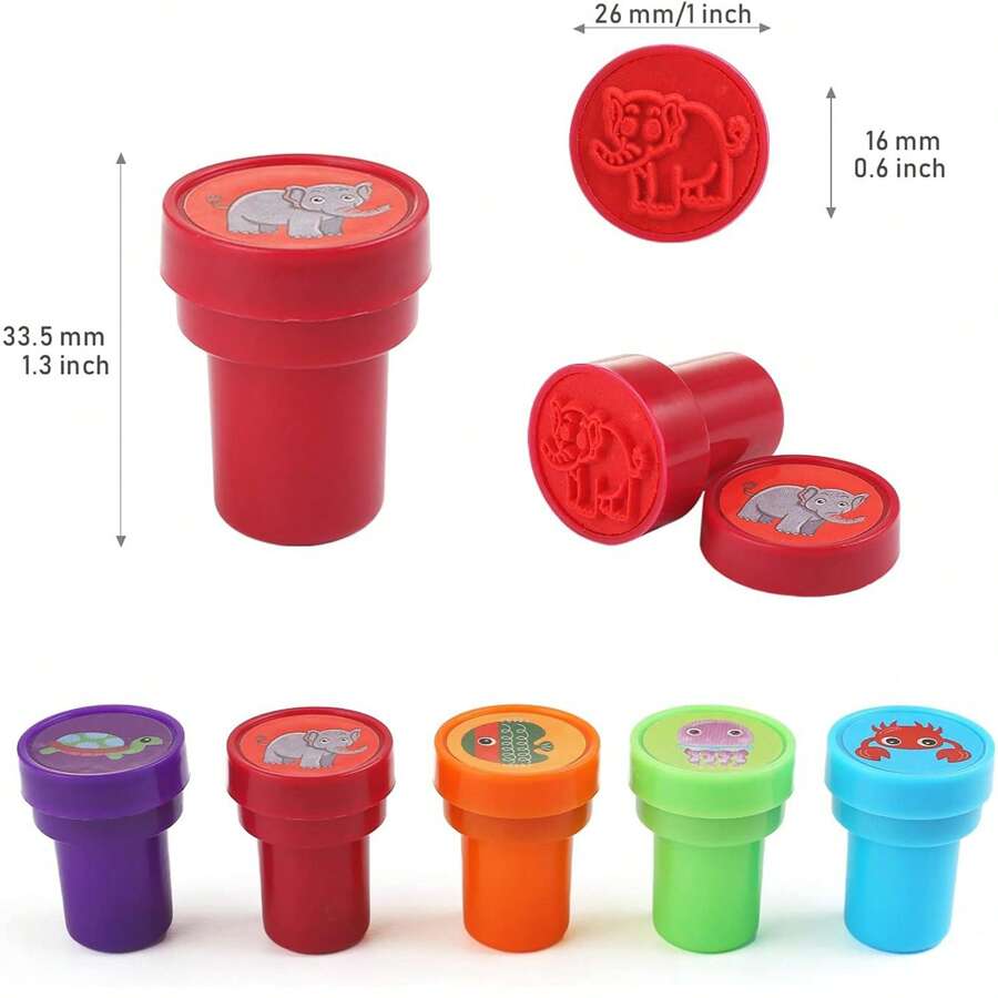 26Pcs Zoo Animal Stamps For Kids, Self Inking Stamps For Kids Birthday ...