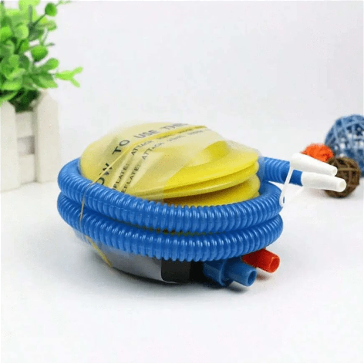1 Set, Foot Type Portable Hand Air Pump Inflator Deflator Pool Camping ...