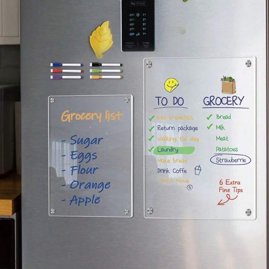 Transparent Dry Erase Board White Acrylic Refrigerator Magnetic White ...