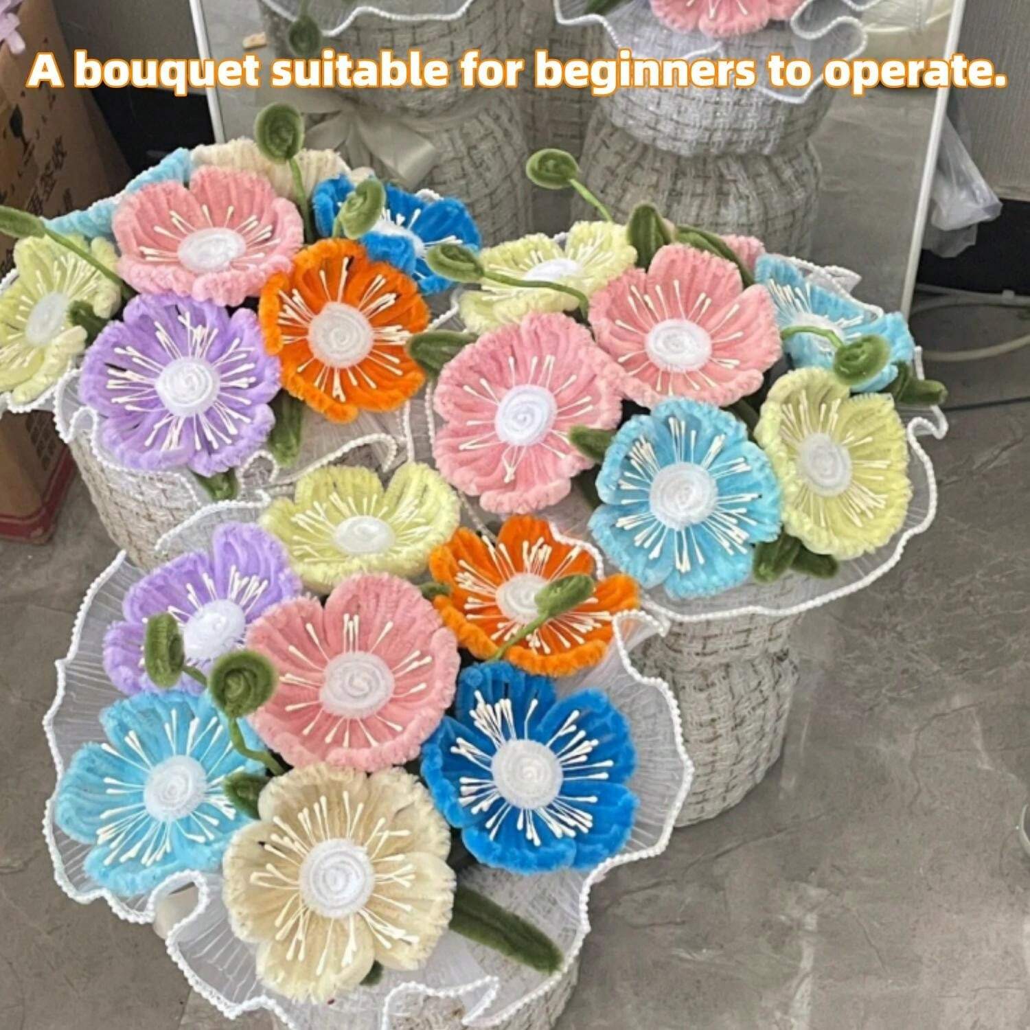 [423Pieces Craft Supplies]Corn Poppy Flower Pipe Cleaner Kit Indluding ...