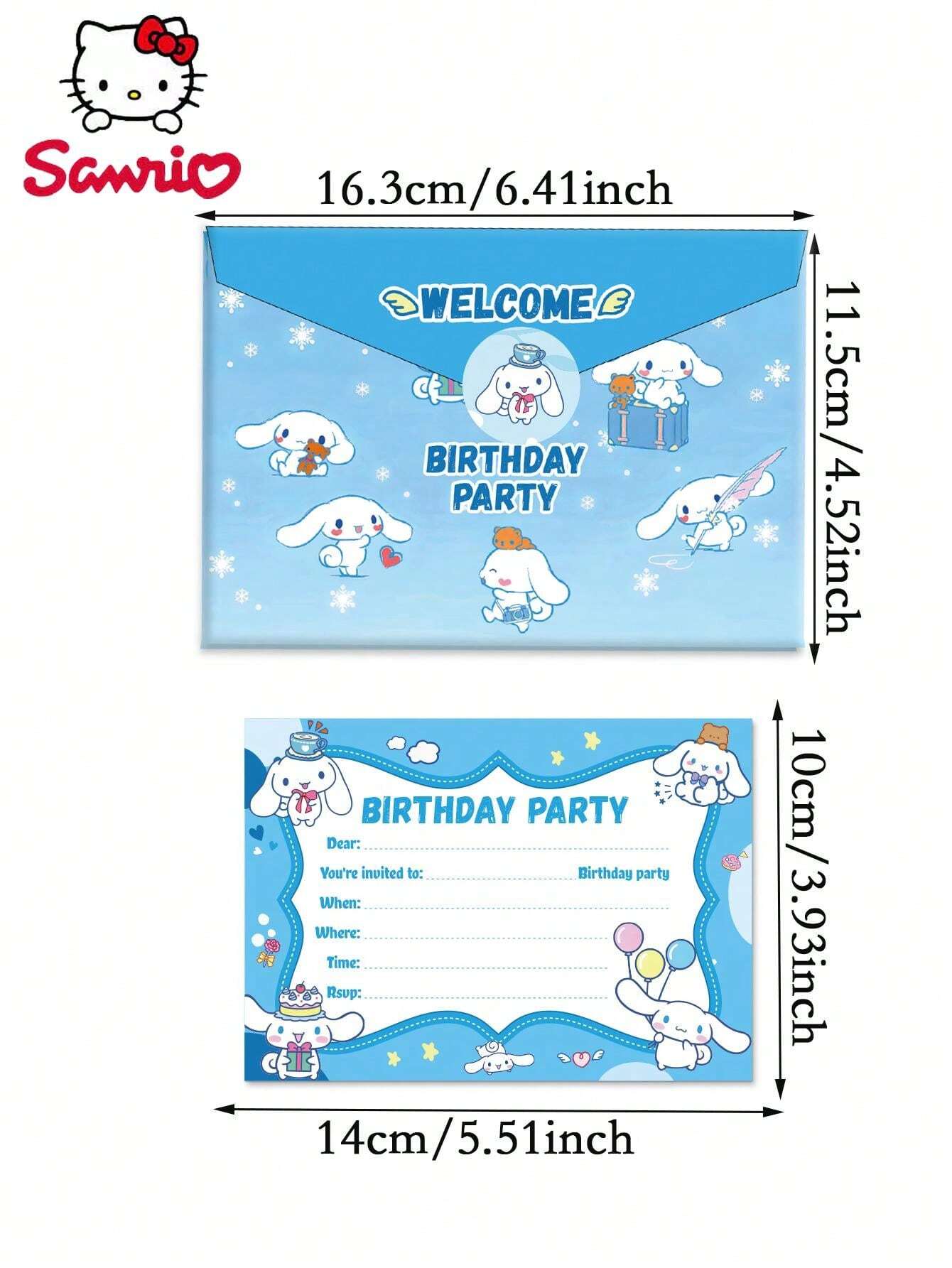 12 jeux d'invitation officielle sous licence Sanrio avec autocollants ...