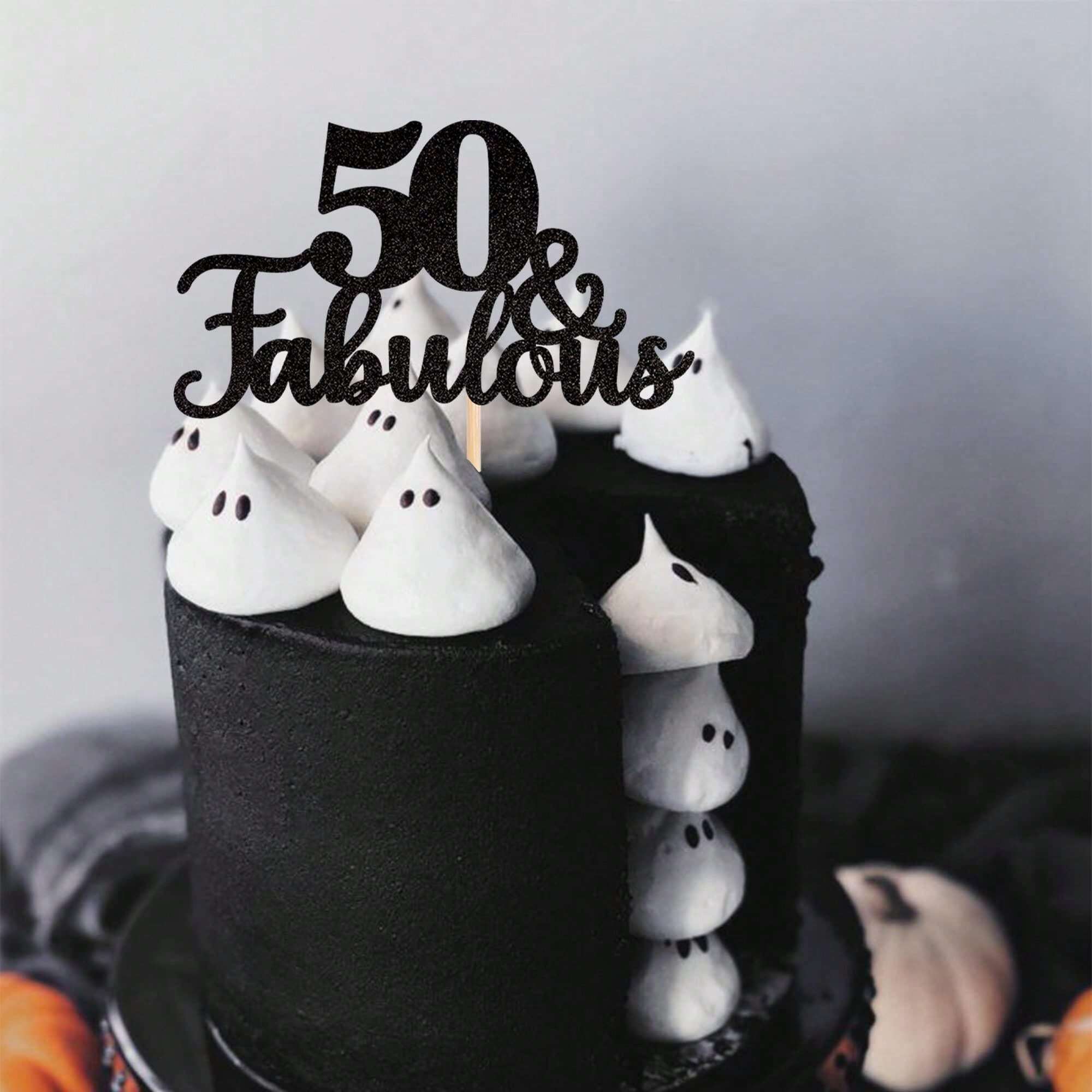 1 Pc 50 And Fabulous Cake Topper Glitter Fifty And Fabulous Cake Toppers
