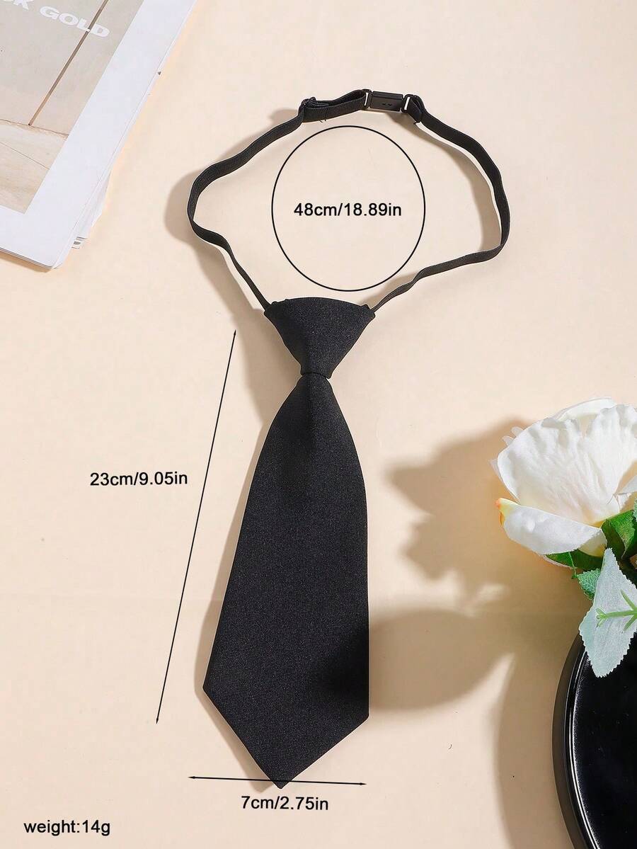 3 Pure Black Fine-Striped Small Ties, Suitable For School Uniforms, JK ...