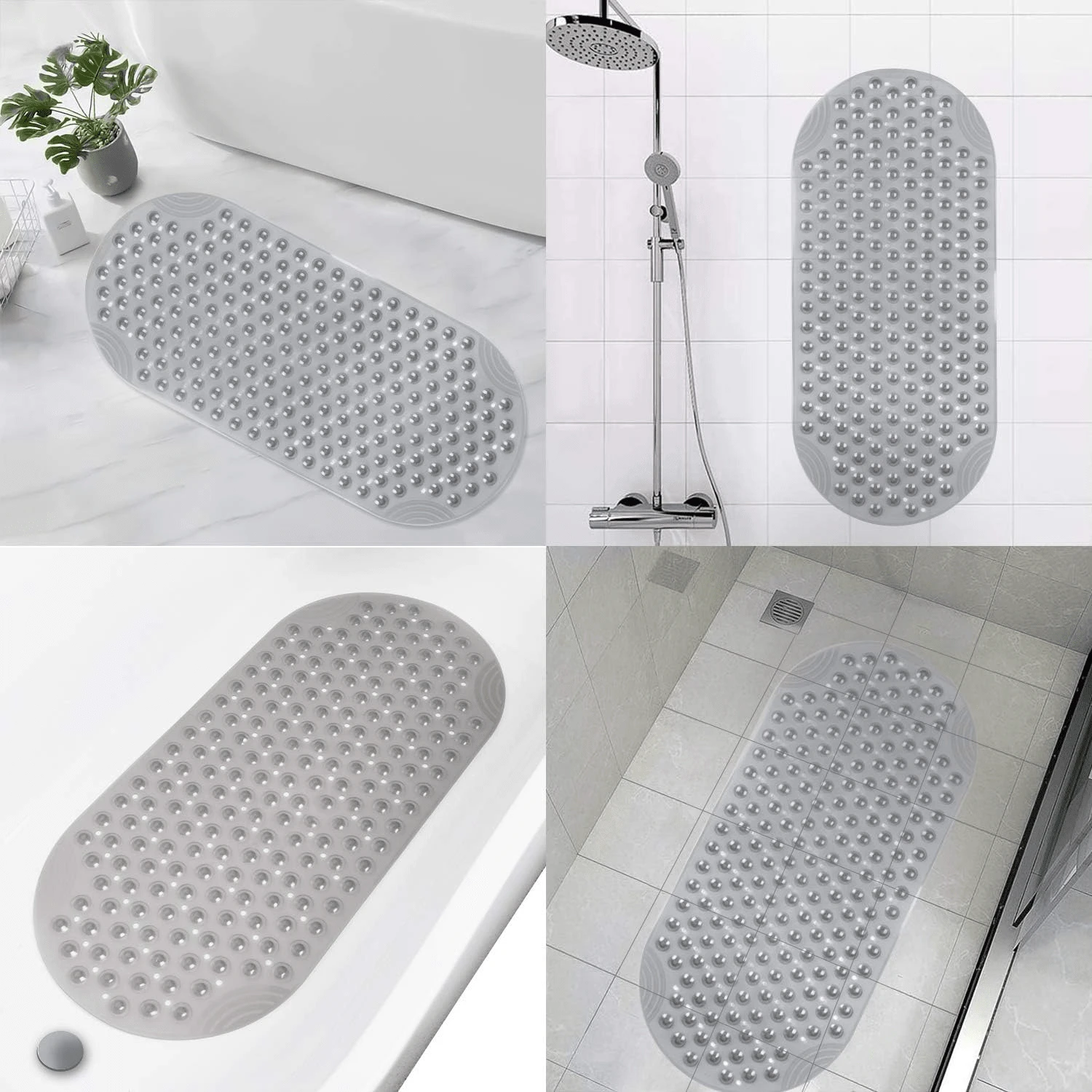 Soft Durable Extra Long Anti Slip Bath Tub Shower Stall Mats 35x16 Inch ...