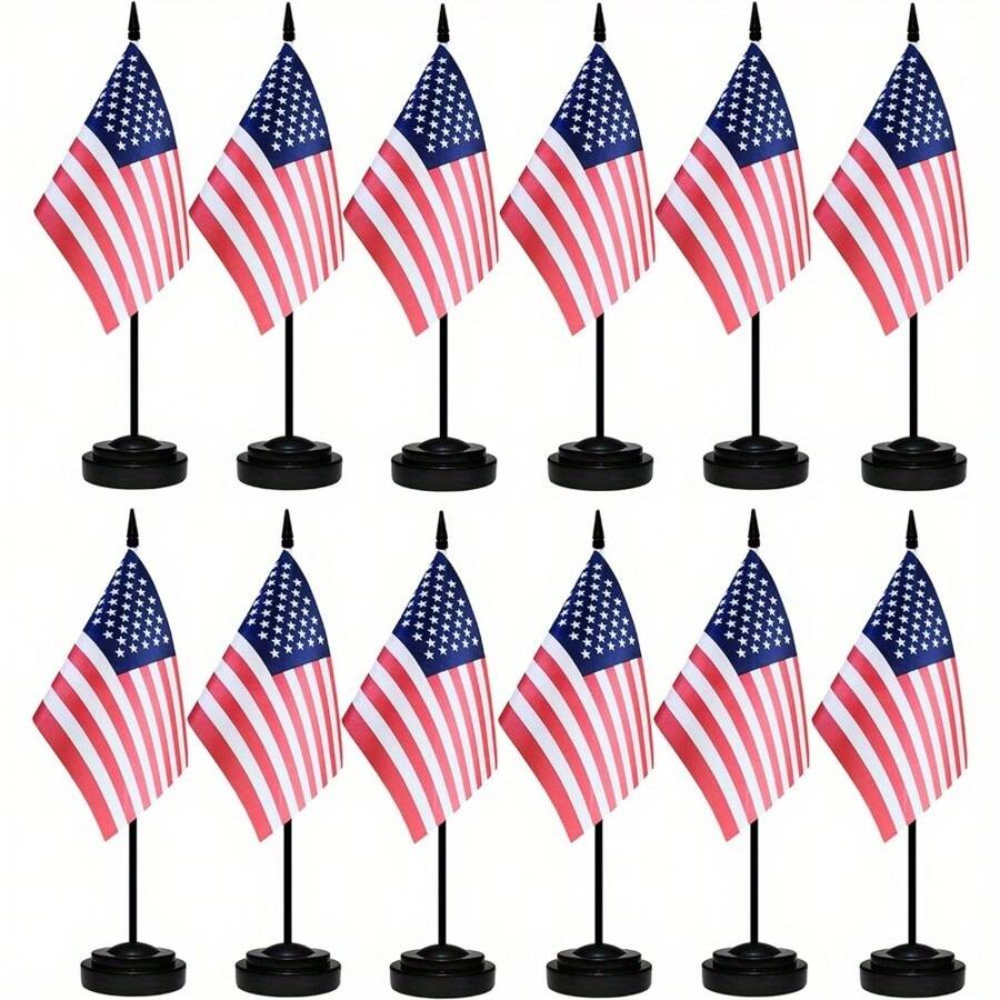 2 Pacotes Conjunto de Bandeiras de Mesa EUA, Bandeiras de Mesa ...