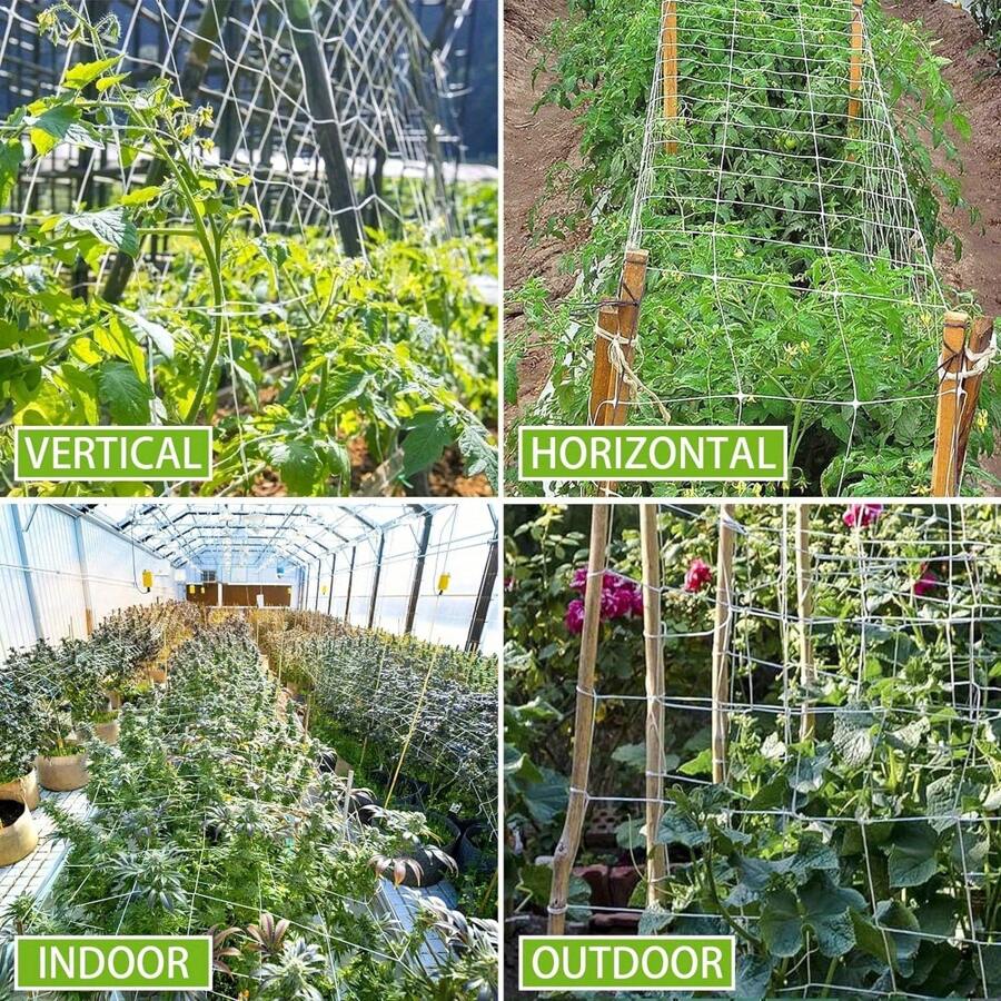 2 Pack 5x30 Ft Plant Trellis Netting, Heavy Duty Garden Trellis Netting, Square Mesh Outdoor ...
