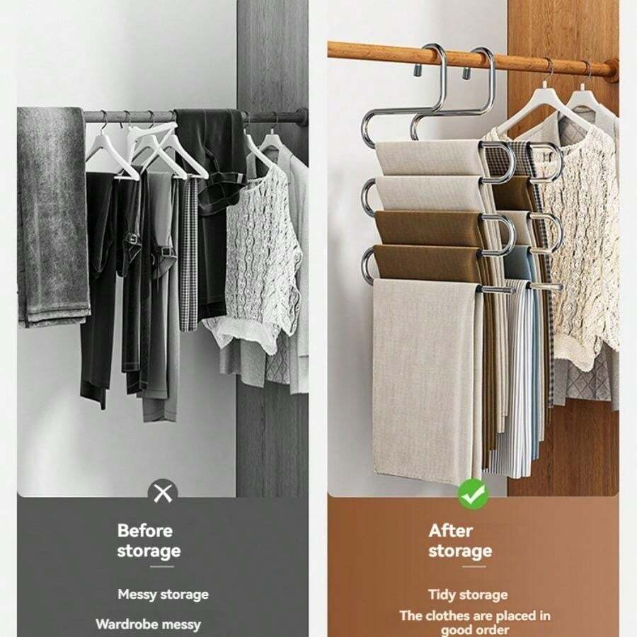 Percha plegable gruesa de 5 capas con clips, múltifunciones para ...