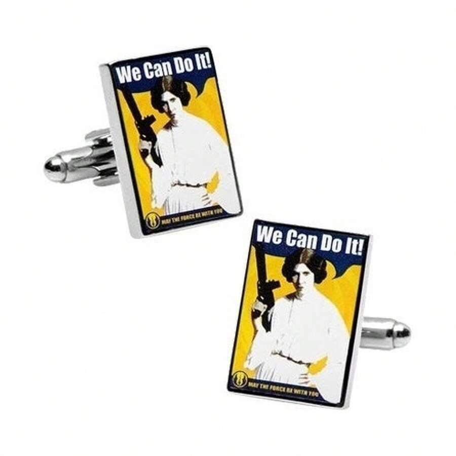 Poster Cufflinks Silver Space We Can Do It Princess Leah Propaganda ...