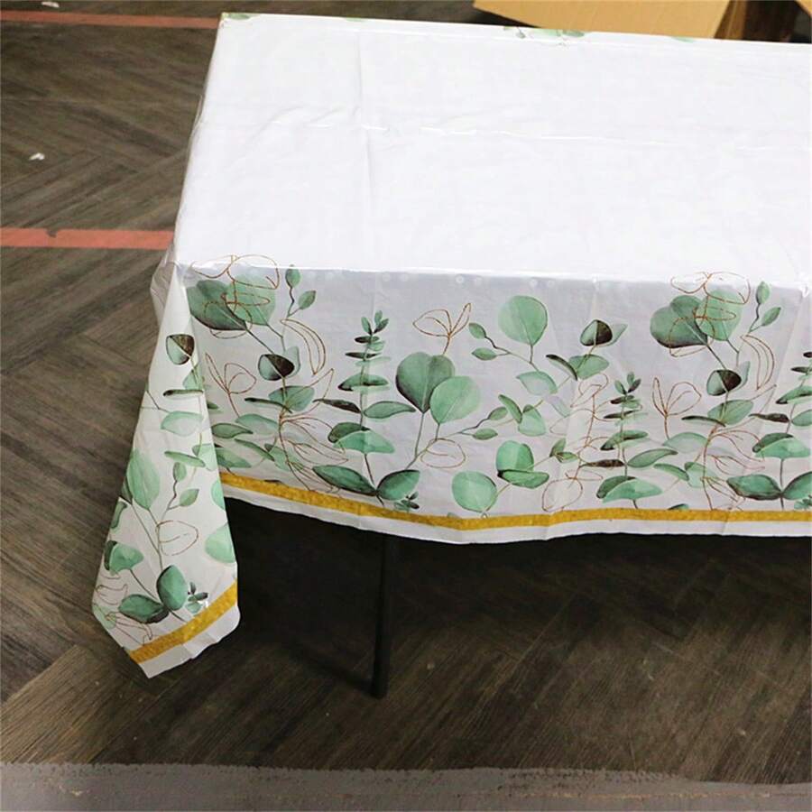 1Pc, Sage Green Eucalyptus Leaf Tablecloth Sage Greenery Table Cover ...