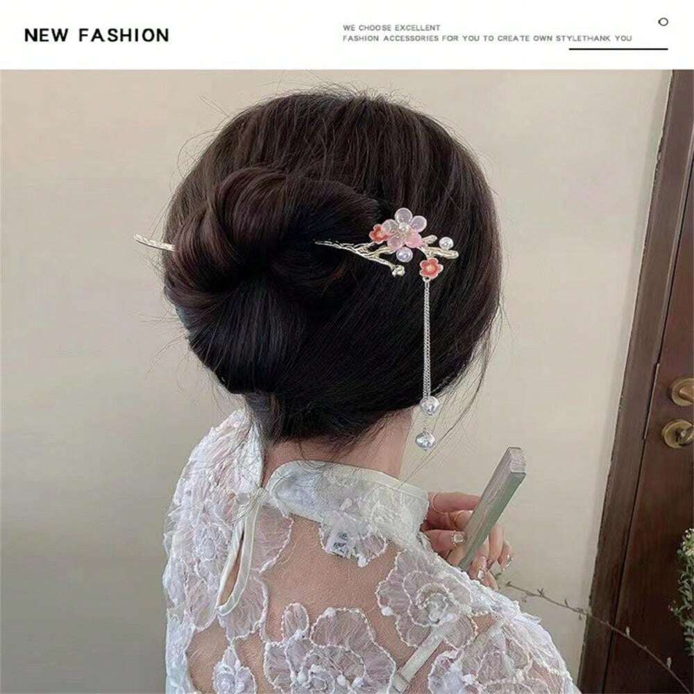 Lily Tassel Hair Stick With High-Class Pearl, Traditional Chinese Style ...