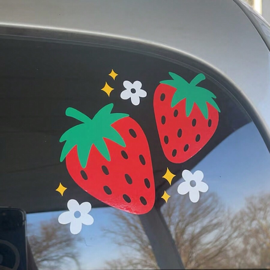 Strawberry Vinyl Decal | Strawberry Car Decal | Strawberry Daisy Decal ...