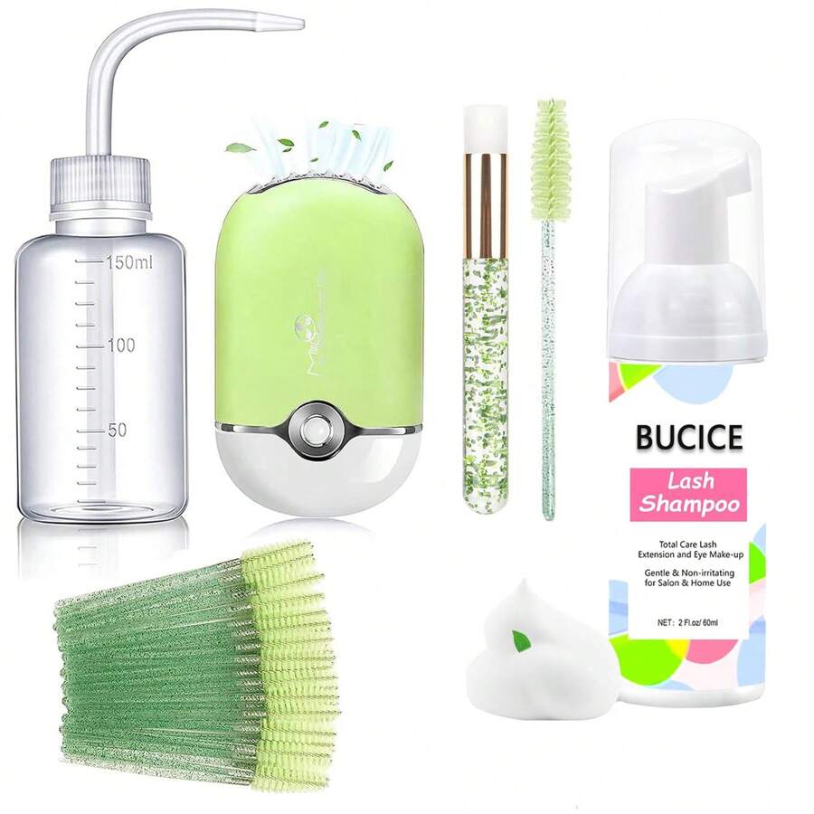 Lash Cleaning Kit, Lash Shampoo Eyelash Foam Cleanser With Handheld ...