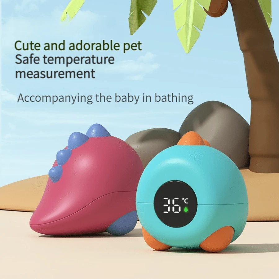 1pc Two-Tone Baby Dinosaur Shaped Water Thermometer With Digital ...