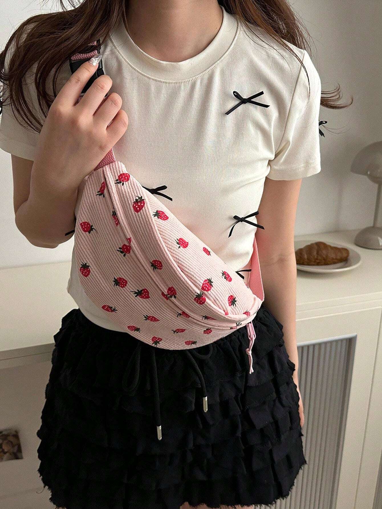 Women 1 Piece Minimalist Fashion Fabric Chest Bag Fanny Pack With ...