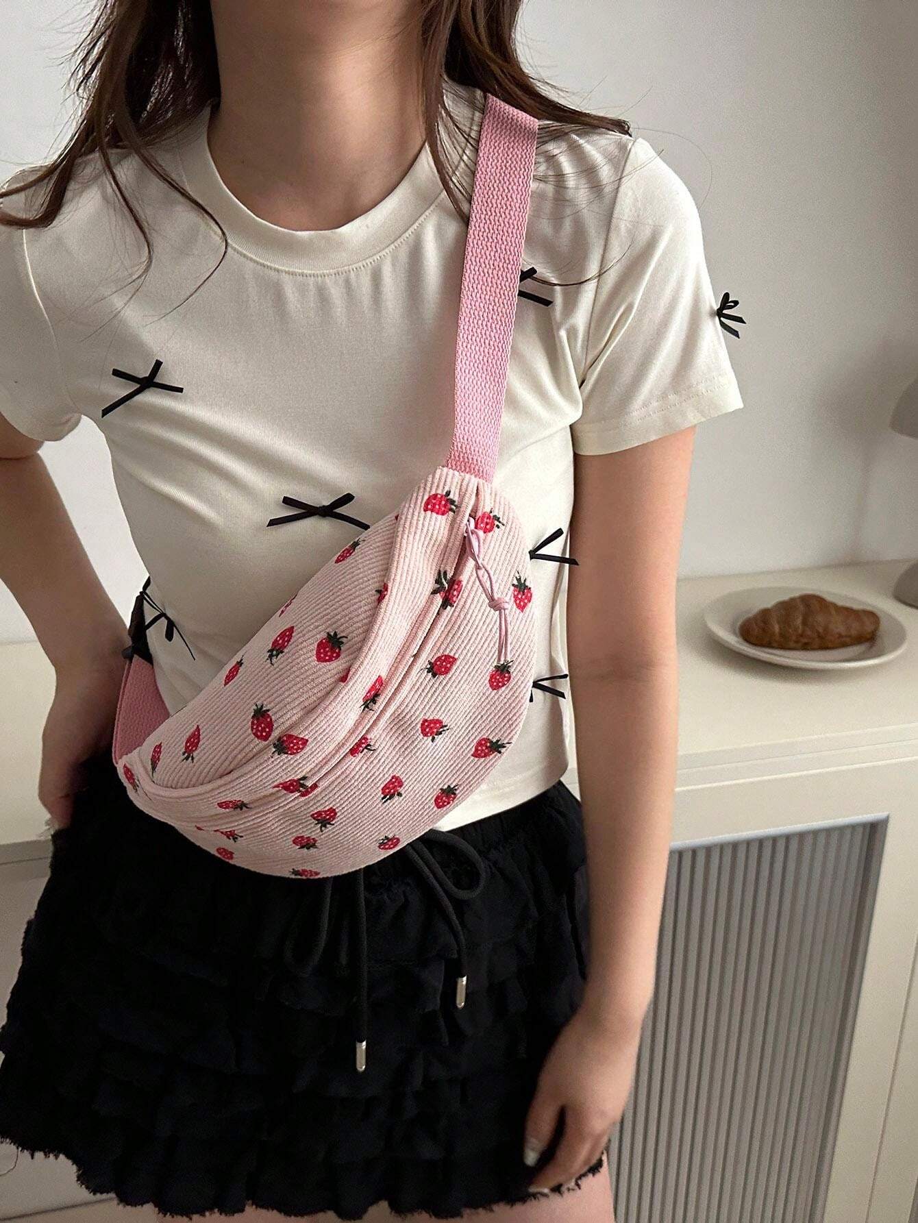 Women 1 Piece Minimalist Fashion Fabric Chest Bag Fanny Pack With ...