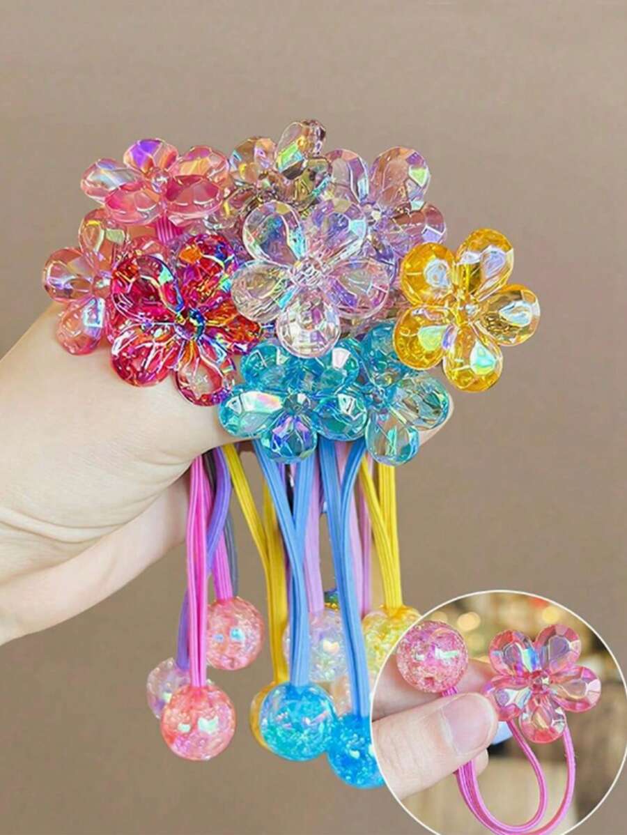 6PCS/7PCS Children's Colorful Double-Stranded Hair Loop Cute Cartoon ...