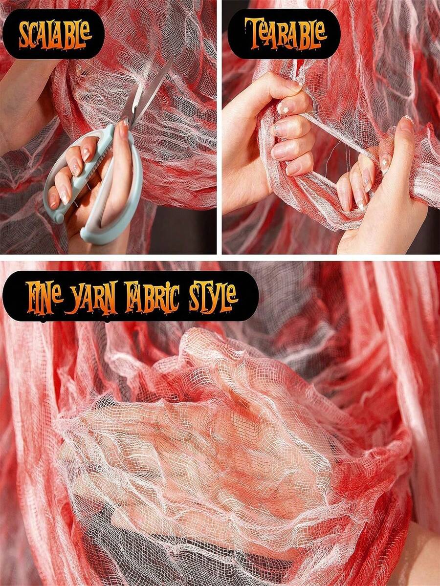 Halloween Red And White Blood Stains Thin Gauze Halloween Decoration ...