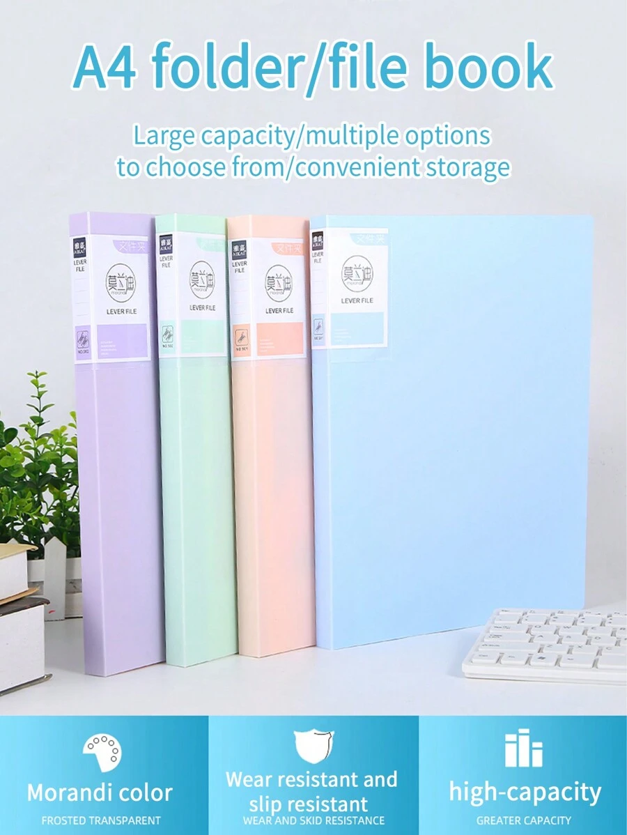 Dikke A4-documentmap met sterke enkele en dubbele clips, meerdere ...