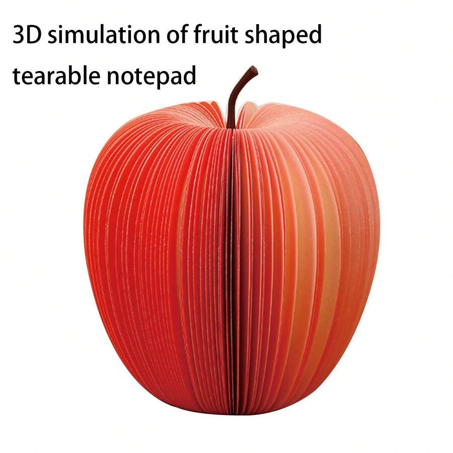 3D Creative Fruit Sticky Notes Red Apple Shaped Memo Pad, Cute And ...