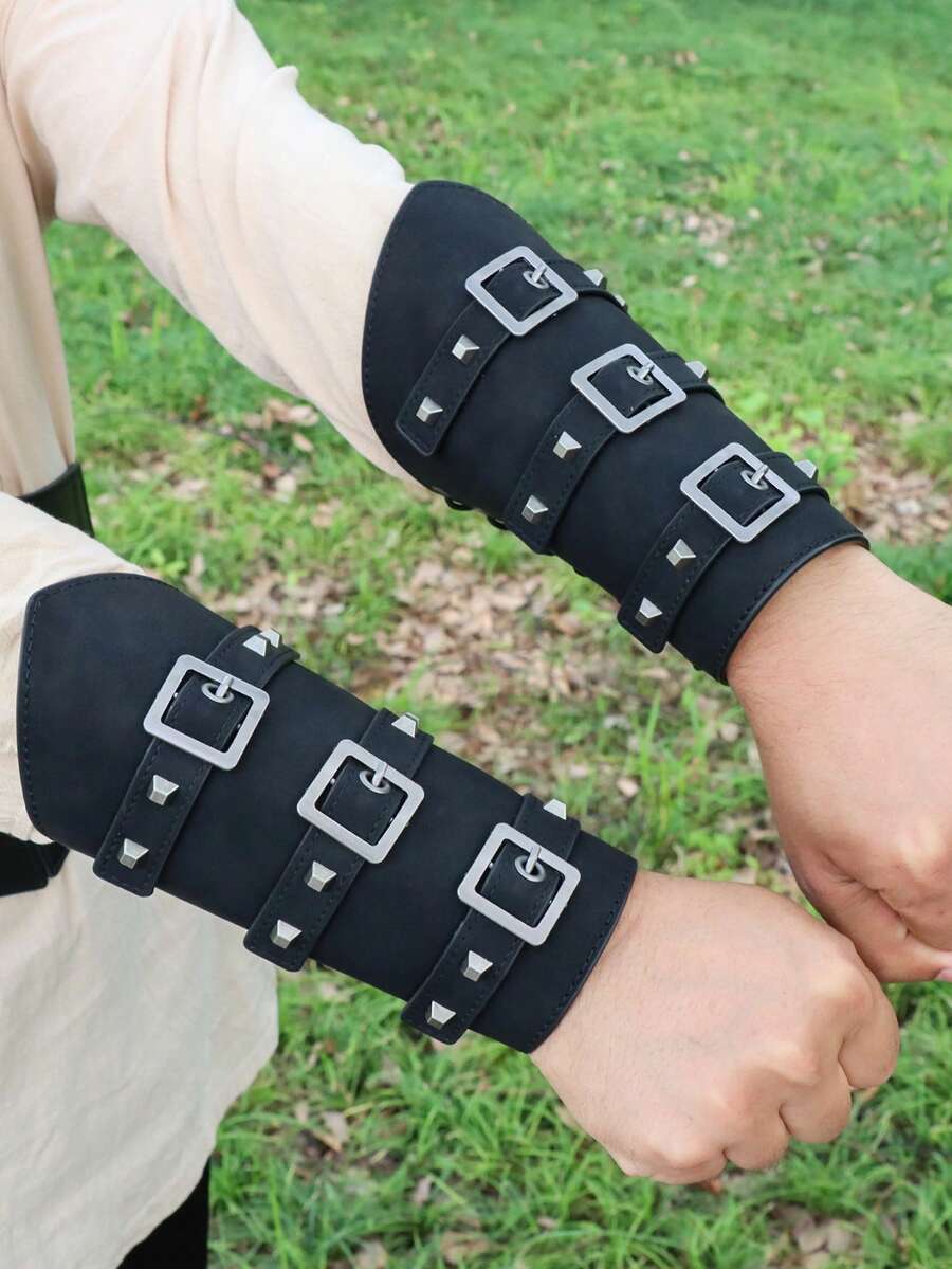 Medieval Wristband Men Cosplay Black Gauntlet Bracer Gauntlet For Men ...