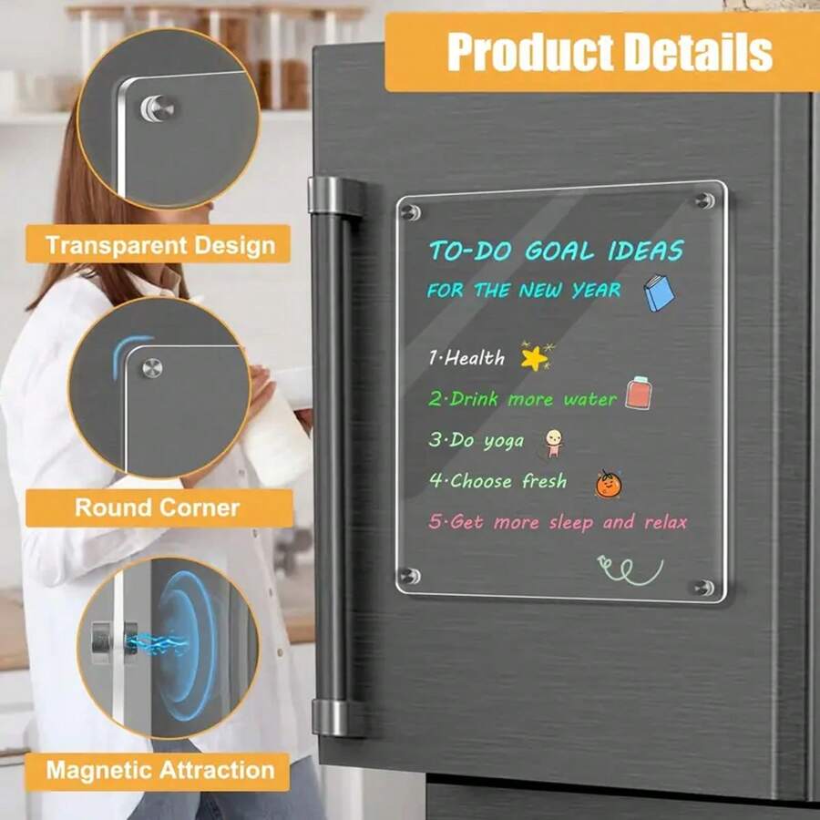 Transparent Dry Erase Board White Acrylic Refrigerator Magnetic White ...