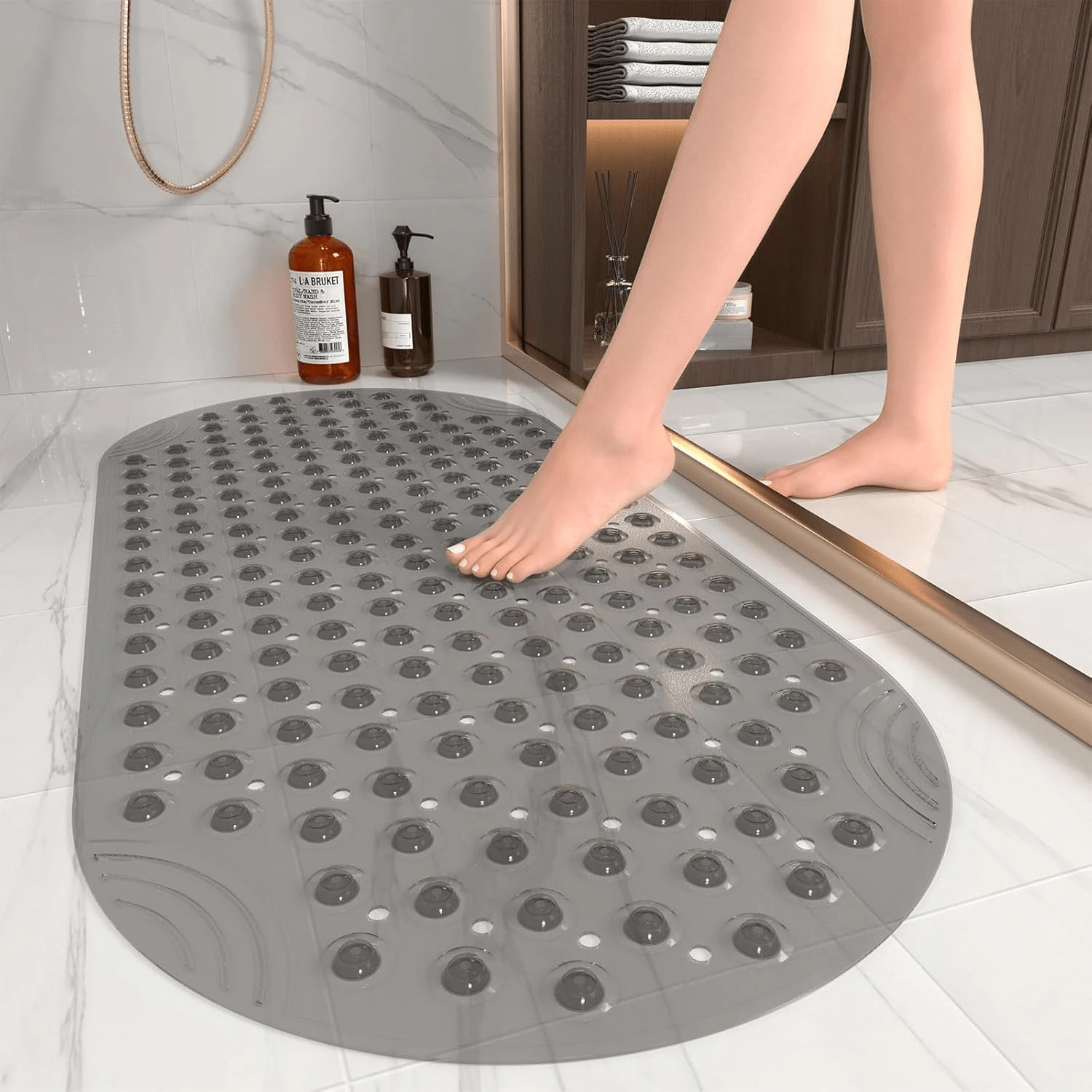 Soft Durable Extra Long Anti Slip Bath Tub Shower Stall Mats 35x16 Inch ...