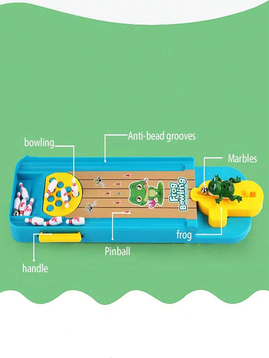 1pc Desktop Bowling Set Fun Frog Launcher Ball-Shooting Game For ...
