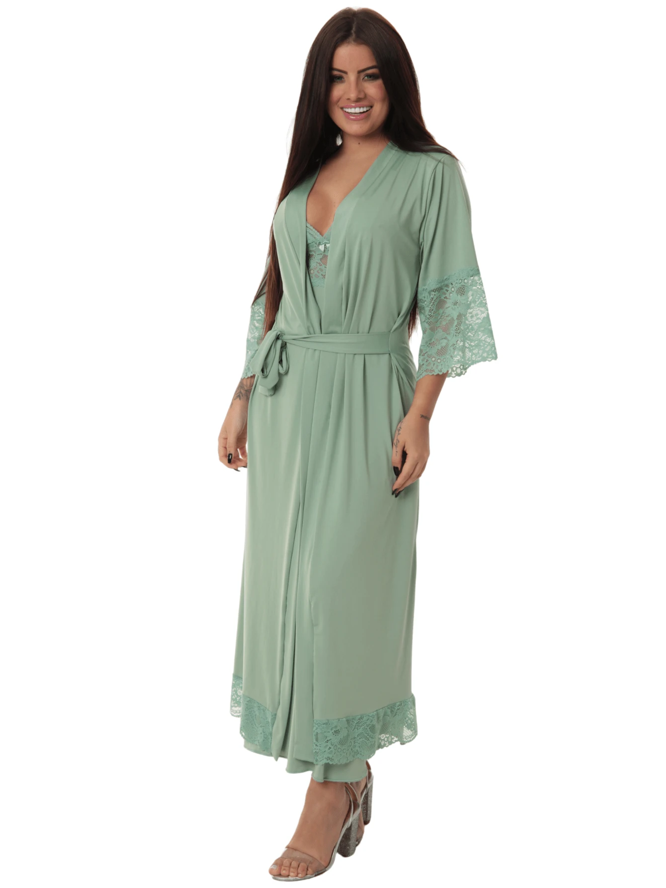 ROBE NOIVA FEMININO ROUPÃO DE RENDA LUXO HOBE | SHEIN Brasil