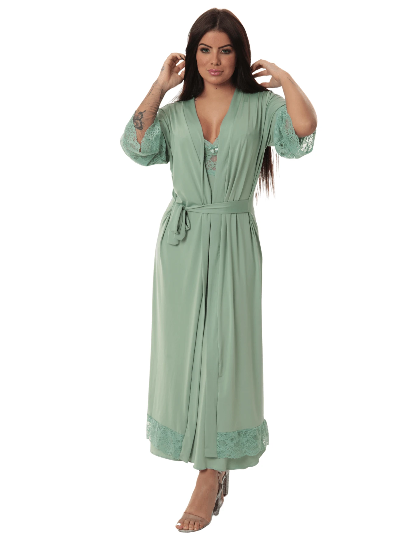 ROBE NOIVA FEMININO ROUPÃO DE RENDA LUXO HOBE | SHEIN Brasil