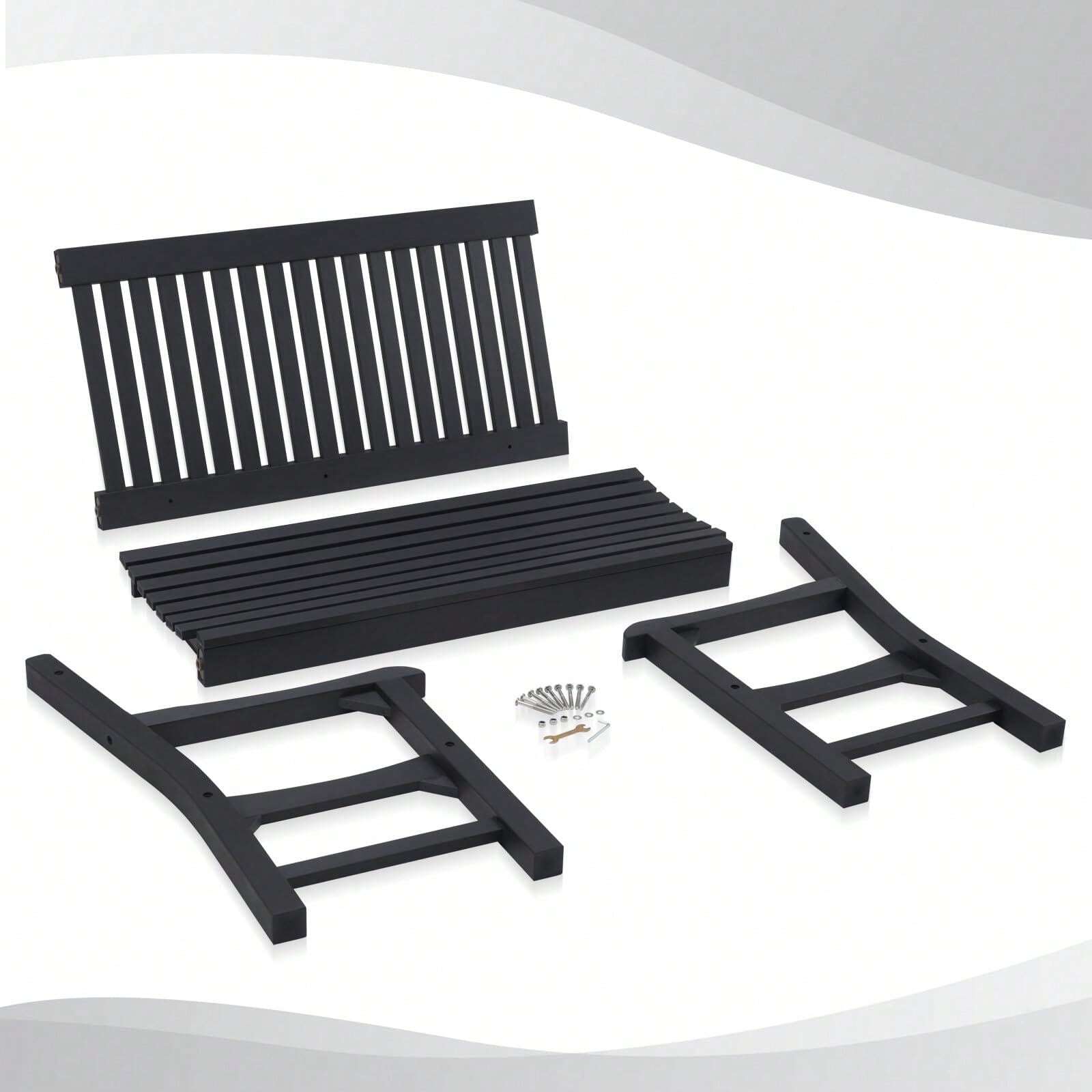 Garden Bench, 2-Person Poly Lumber Patio Bench, All-Weather Outdoor ...