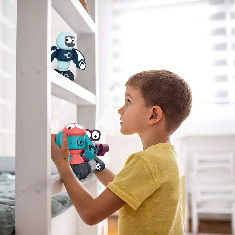 Magnetic Robots, 7PCS Magnetic Blocks Set For Kids With Storage Box ...