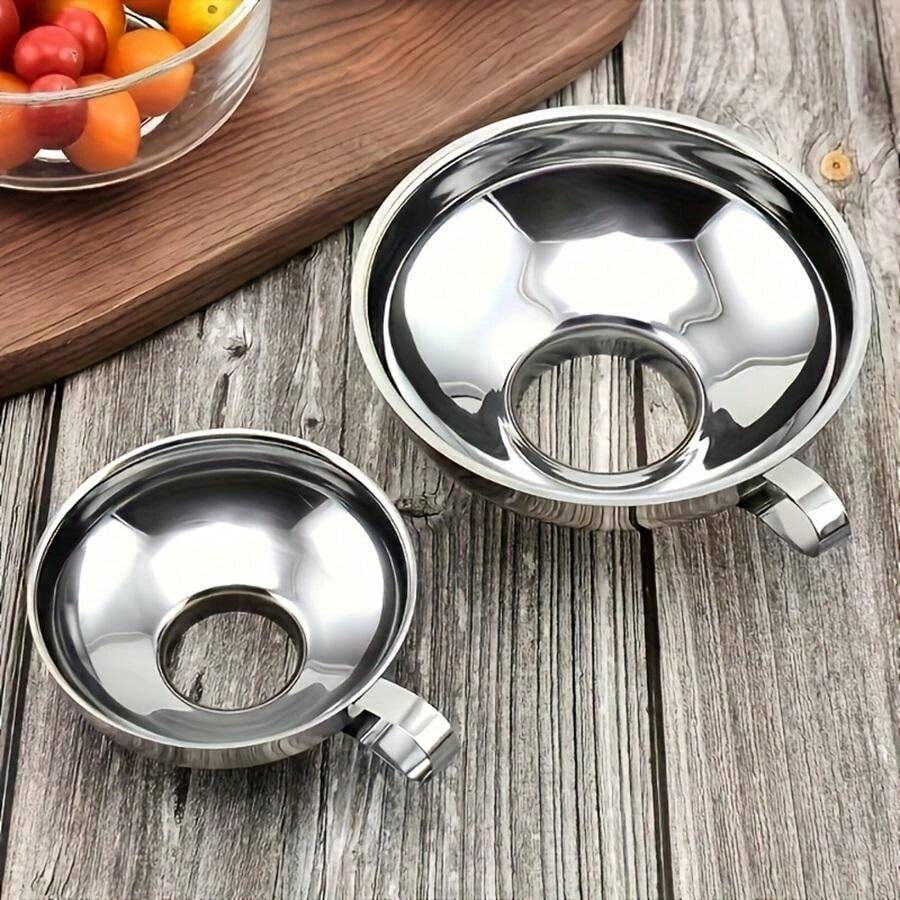 2pcs Stainless Steel Canning Funnel Set, For Wide And Regular Mason Jars - Kitchen Supplies Kit ...
