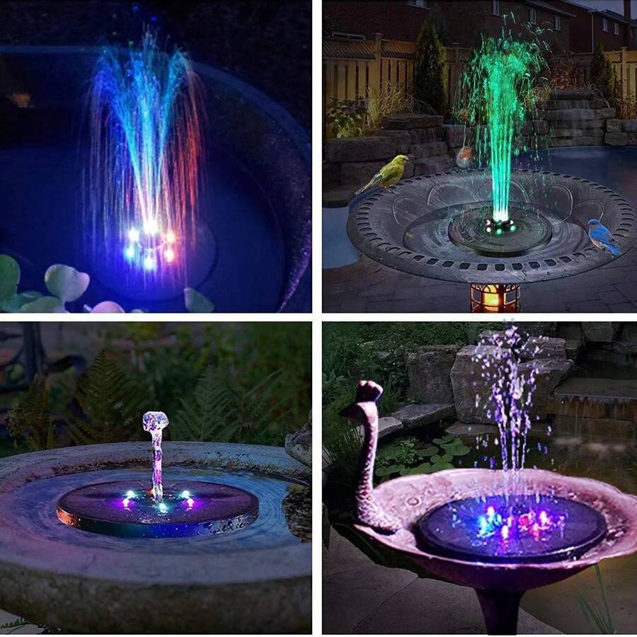 Solar Seven-Light Pond LED Colorful Fountain Landscape Sprinkler With ...