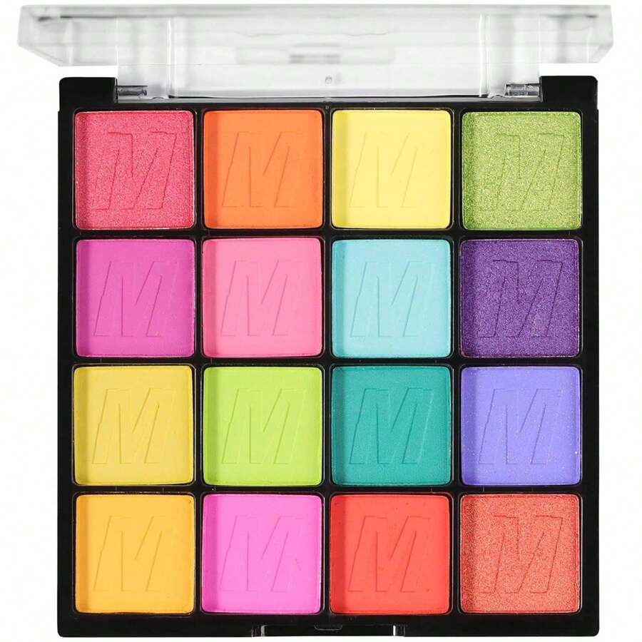 16-Color Rainbow Eyeshadow Palette, High-Pigment Colored Powder ...