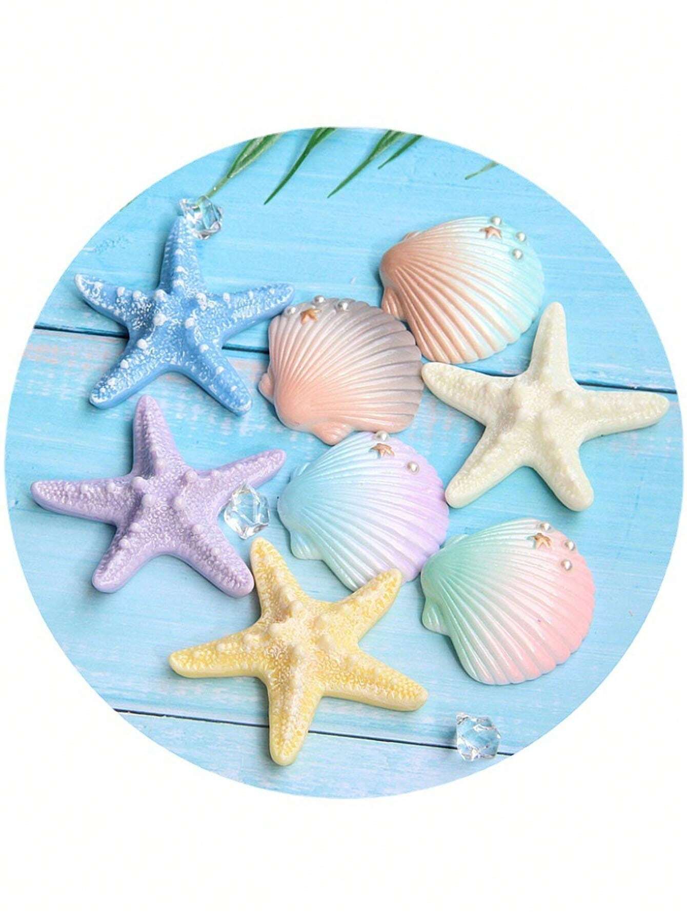 8PCS Sea Animal Themed Sea Shell Conch Cake Toppers - Perfect For ...