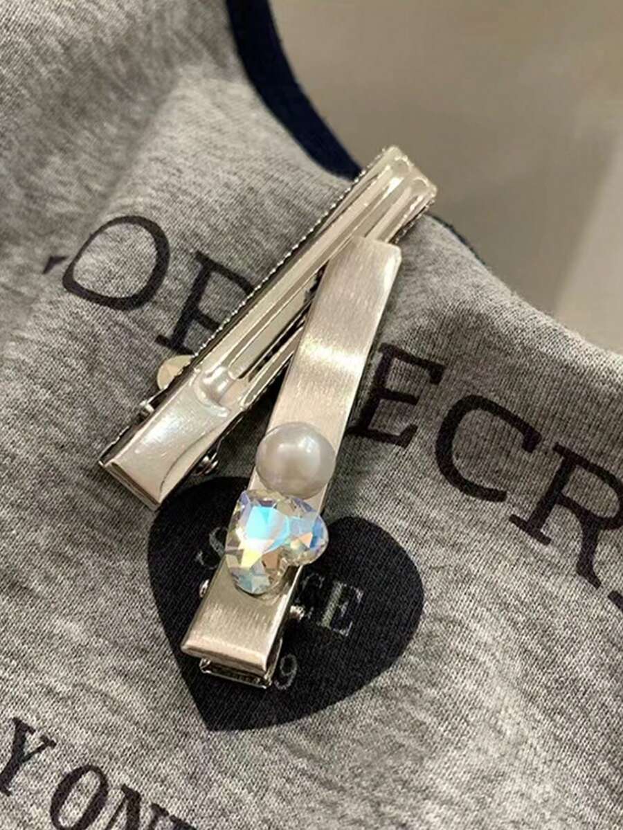 Silver Frosted Hair Clip, Simple And Cool Side Bangs Clip For Teenage ...