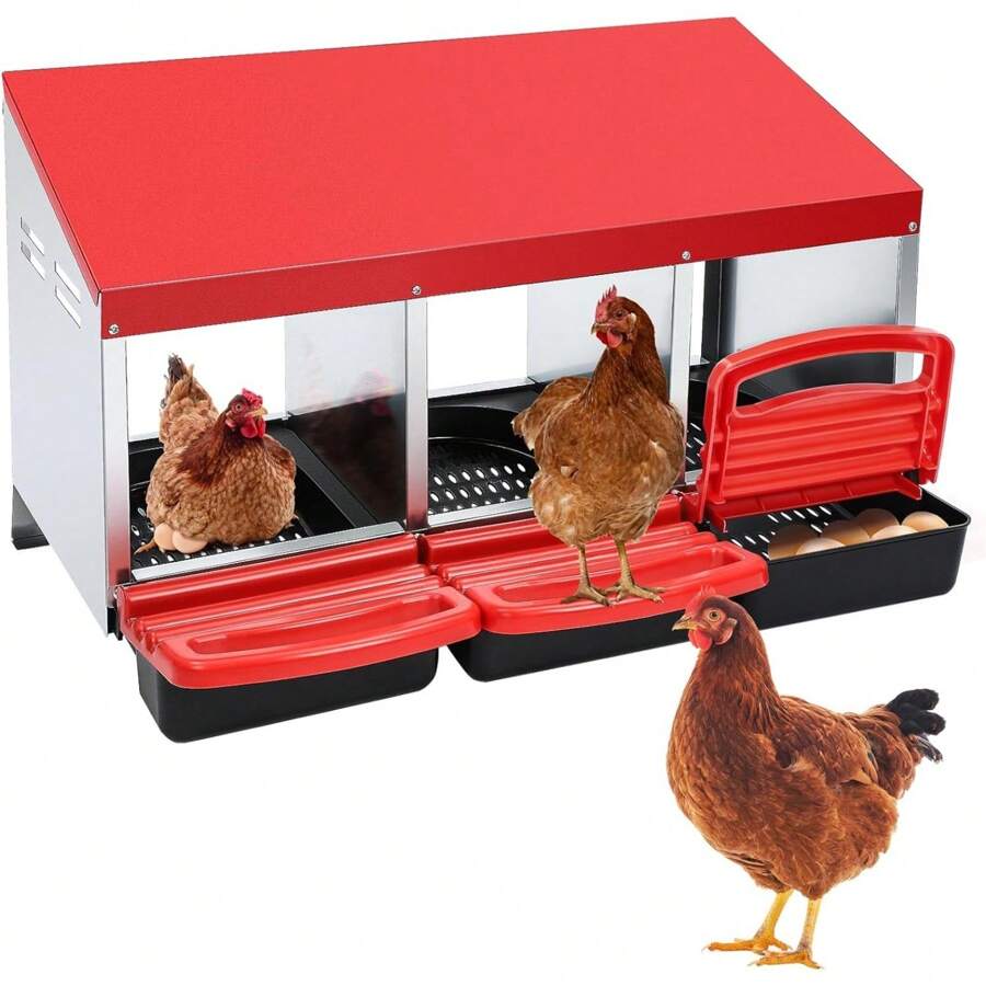 Chicken Nesting Box For Laying Eggs, Hen Nest Boxes Cleanable Chick ...