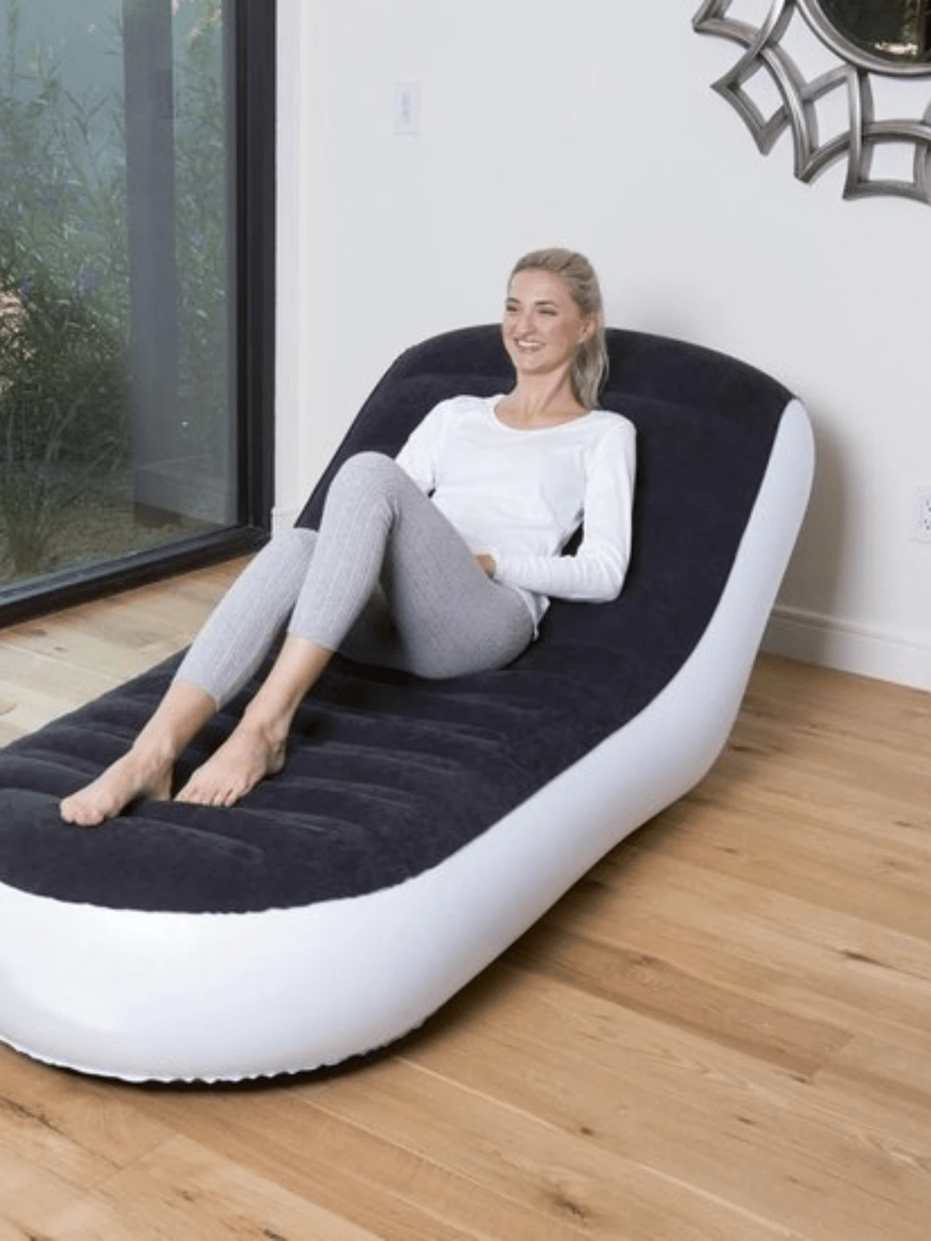 Outdoor Portable Inflatable Sofa, Single Flocked Back Inflatable Sofa ...