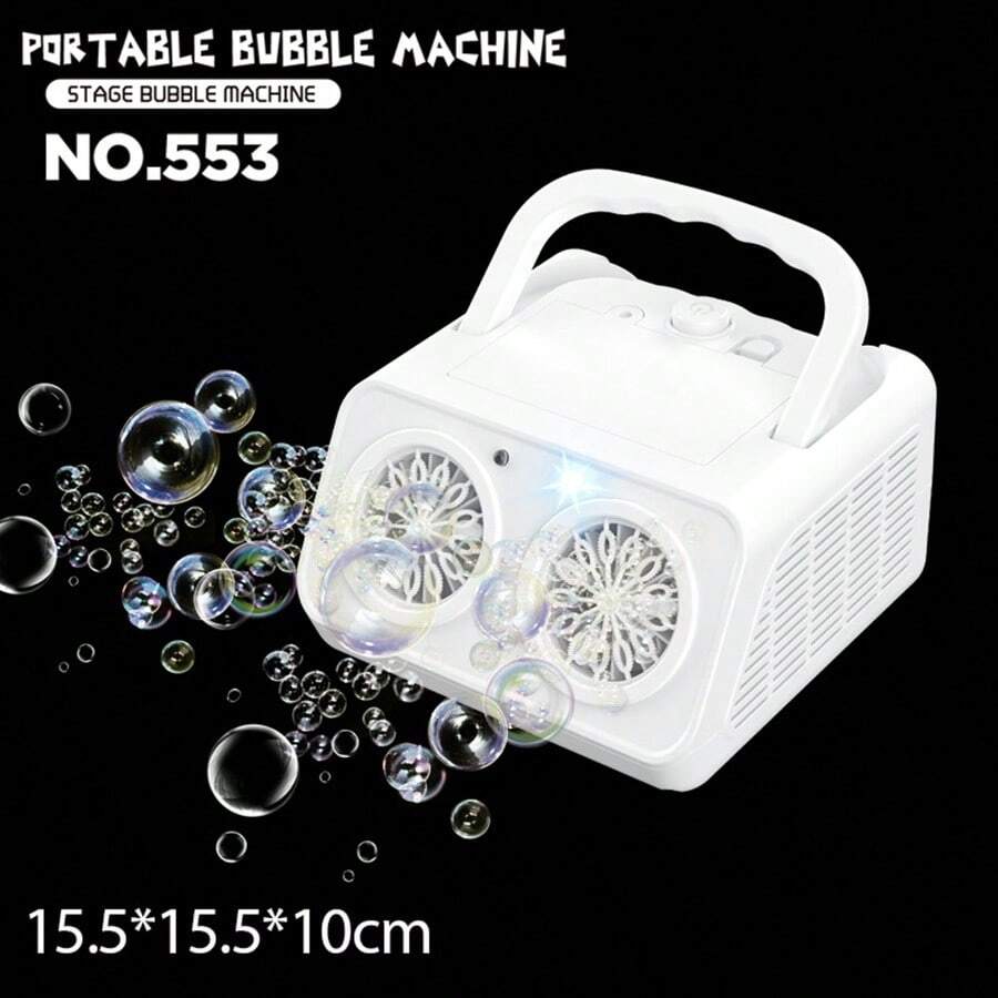 26-Hole Electric Bubble Machine, Dual Port One-Button Handheld Fully ...