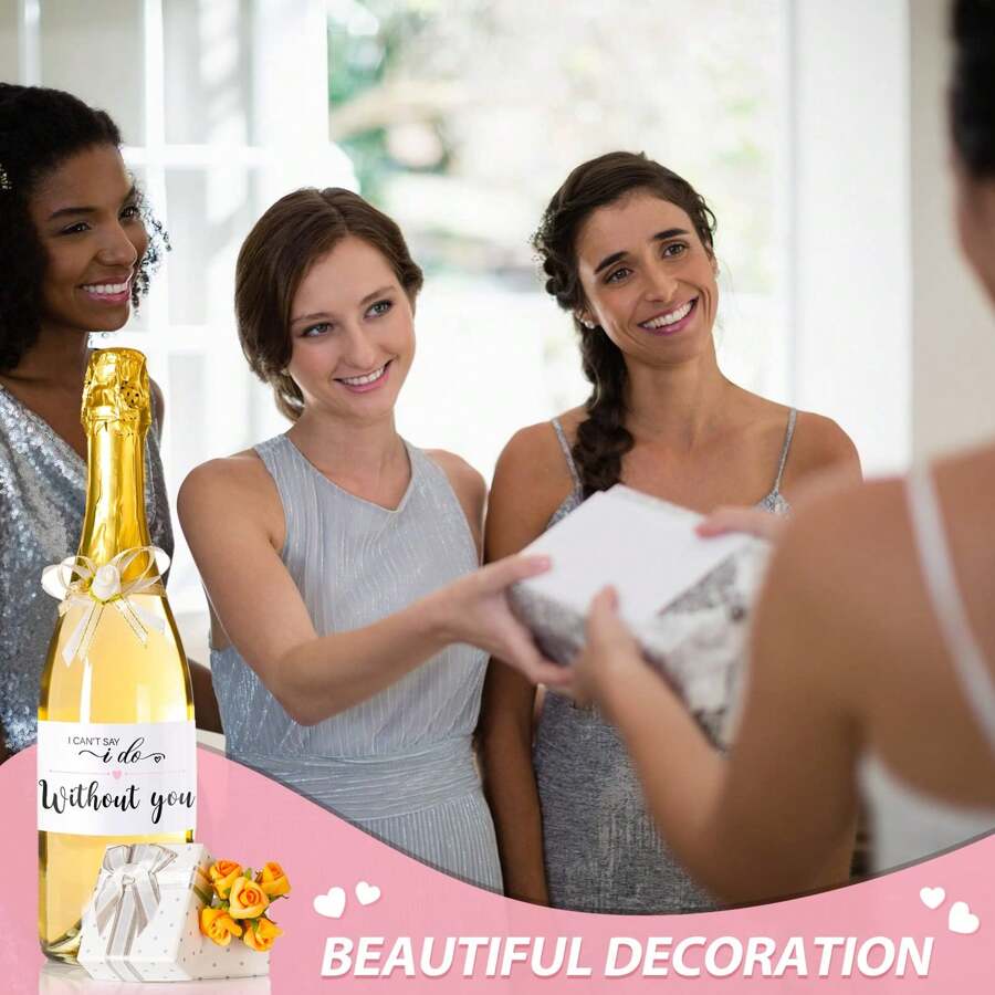 20 Pieces Bridesmaid Sticker Mini Champagne Bottles Labels Bridesmaid ...